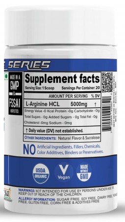Buy L-Arginine HCL Powder in India | Nitric Oxide Supplement.