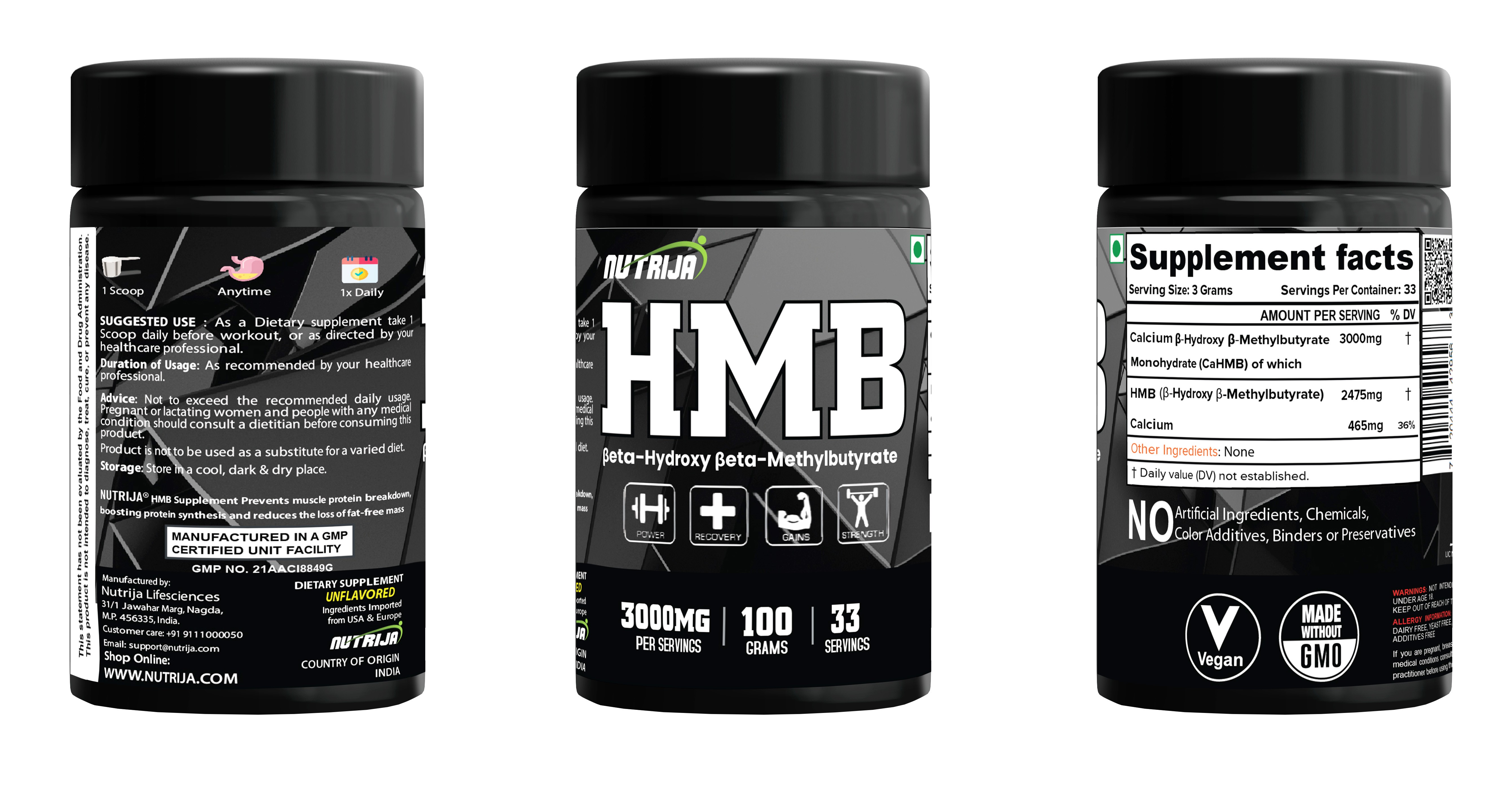 Buy HMB (Beta-Hydroxy Beta-Methylbutyrate) |100% Pure HMB Powder ...