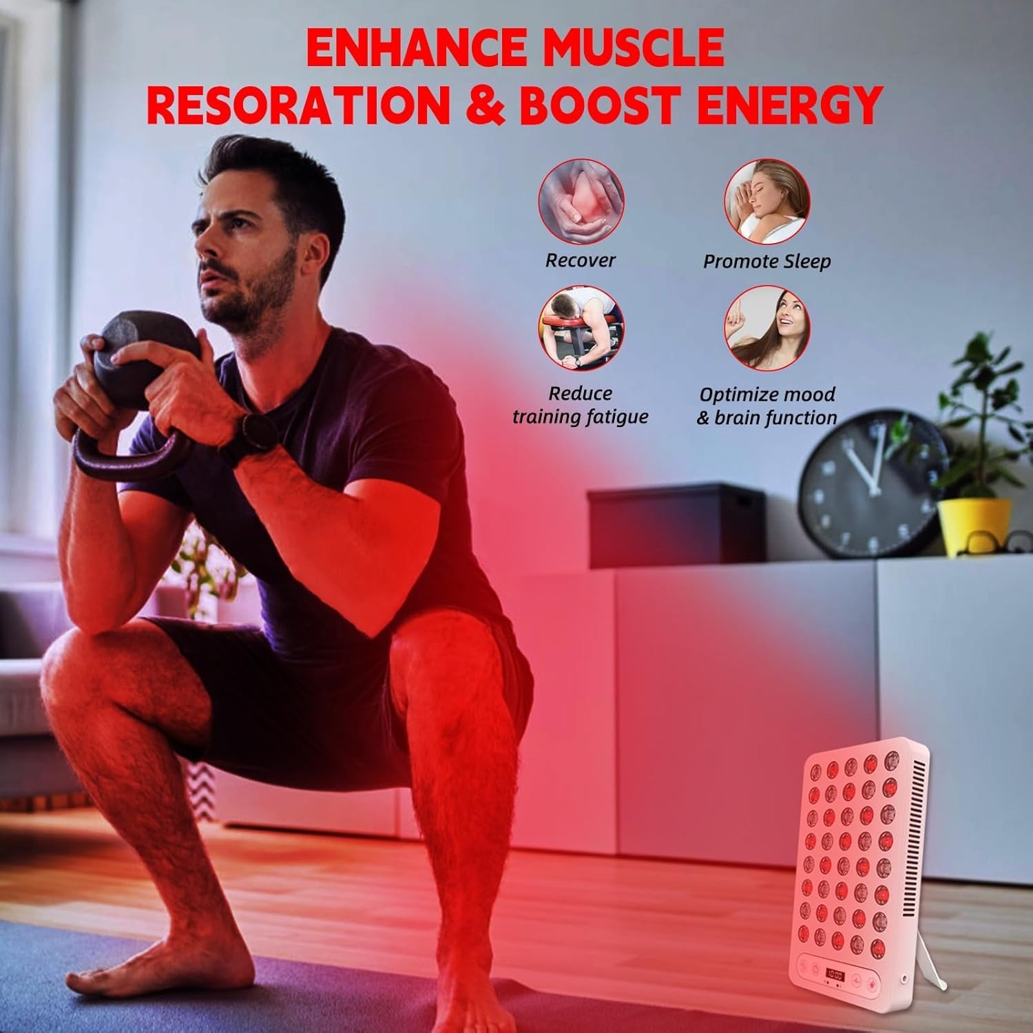 Buy Red Light Therapy Panel in India - Powerful Panel 200W 40 LEDS ...