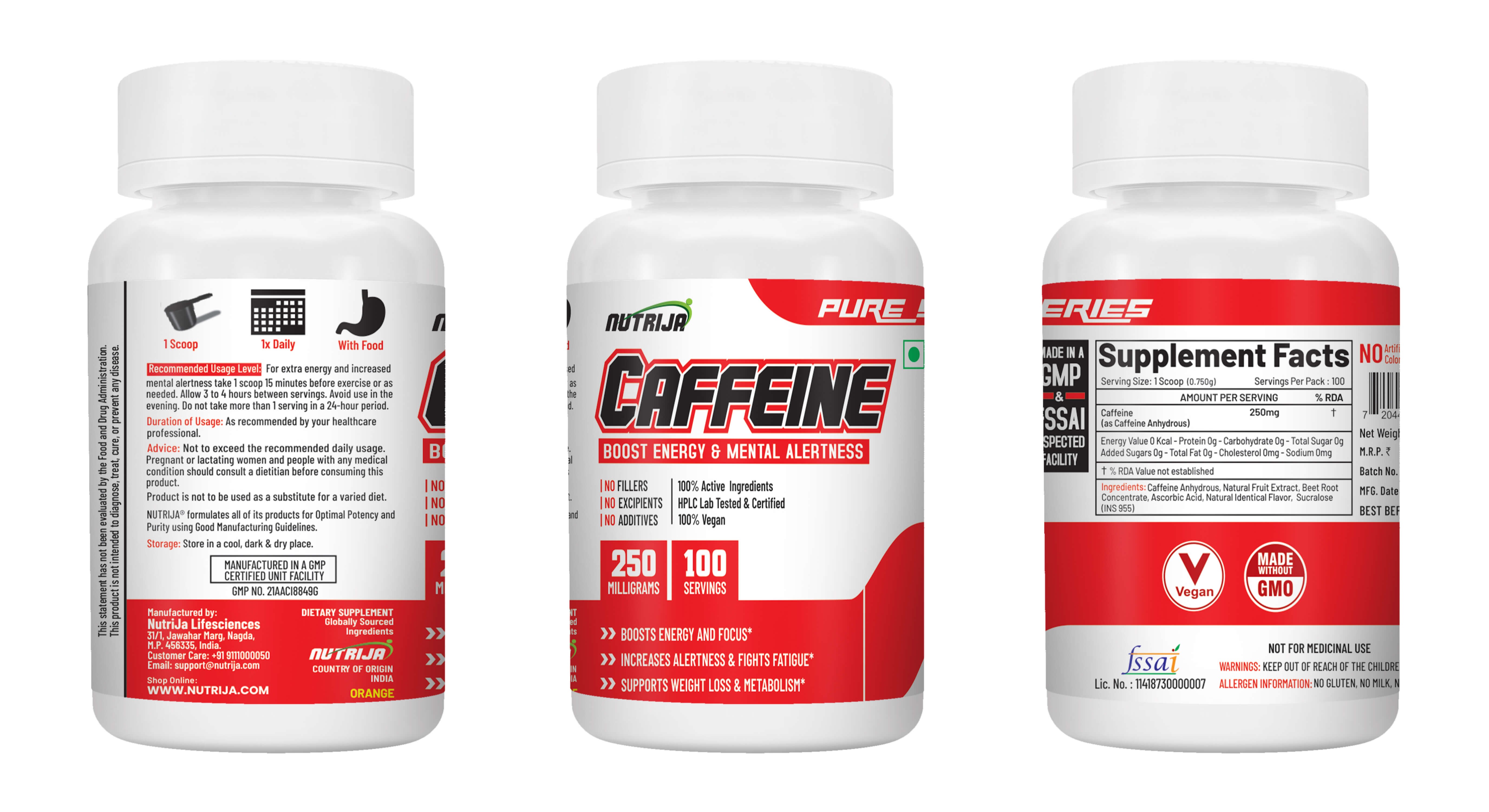 Buy Caffeine Powder Preworkout Supplement Online in India | NutriJa ...
