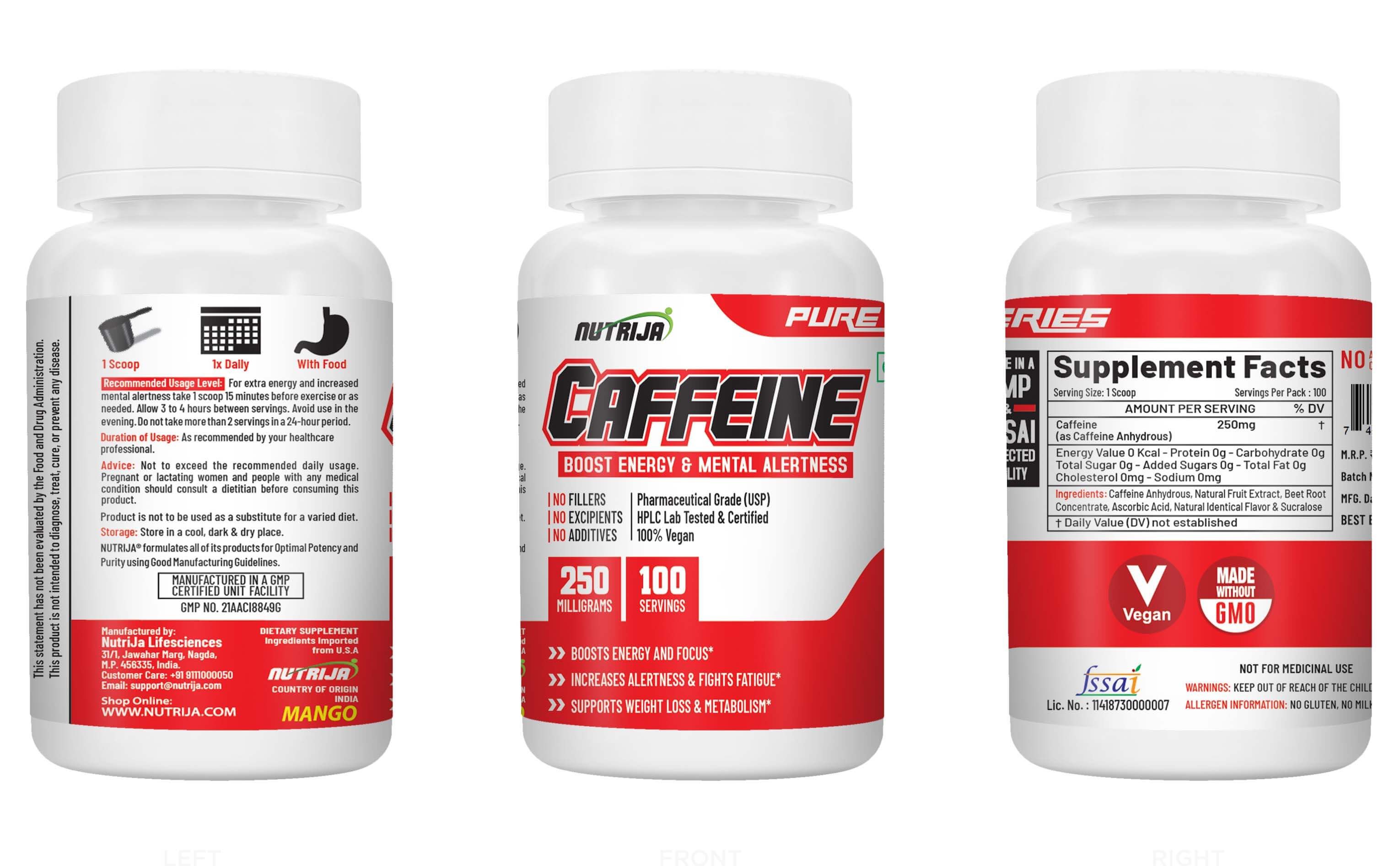 Buy Caffeine Powder Preworkout Supplement Online in India | NutriJa ...
