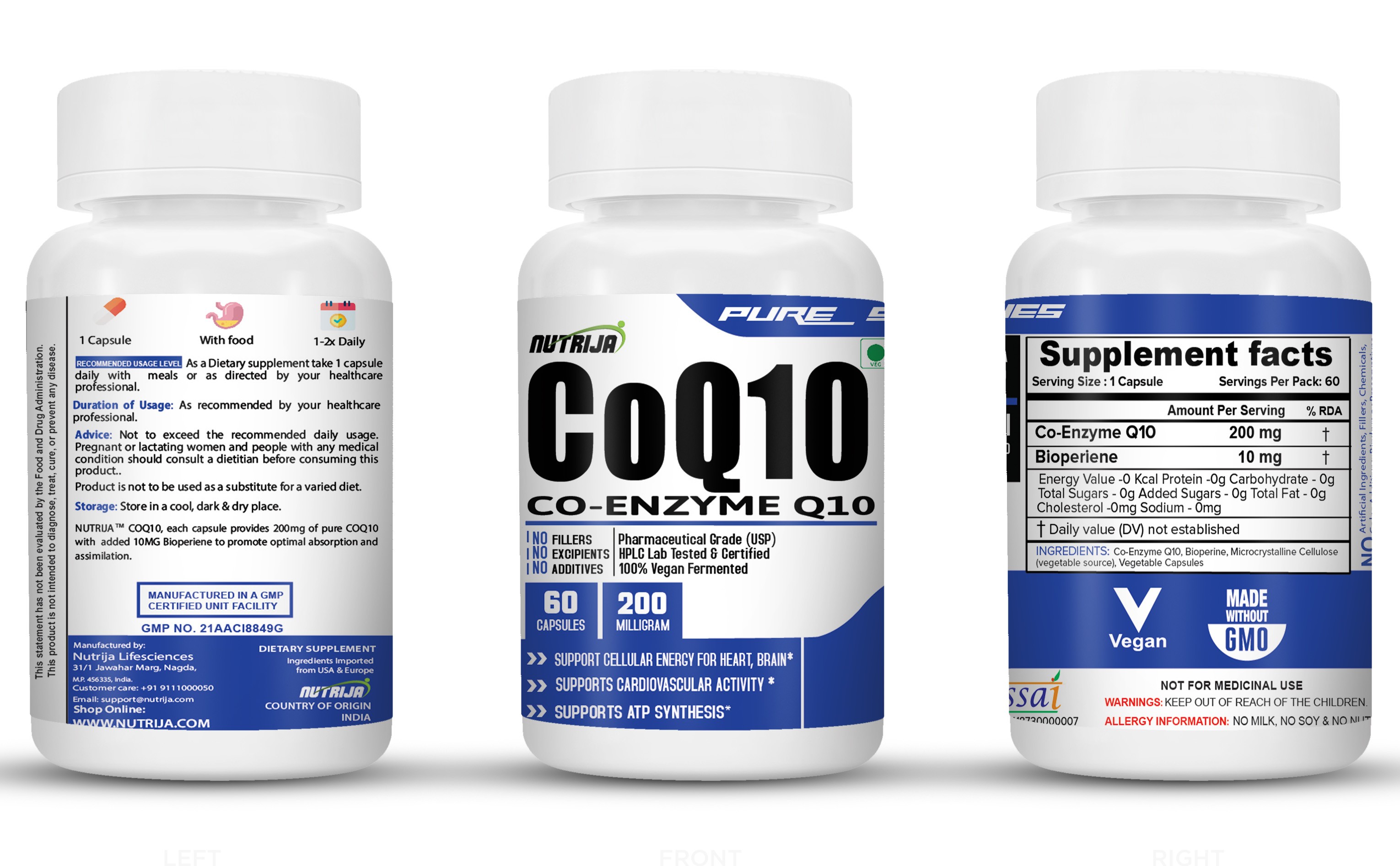 Buy CoQ10 200MG (Coenzyme Q10) Capsules in India | NutriJa™ Supplement ...