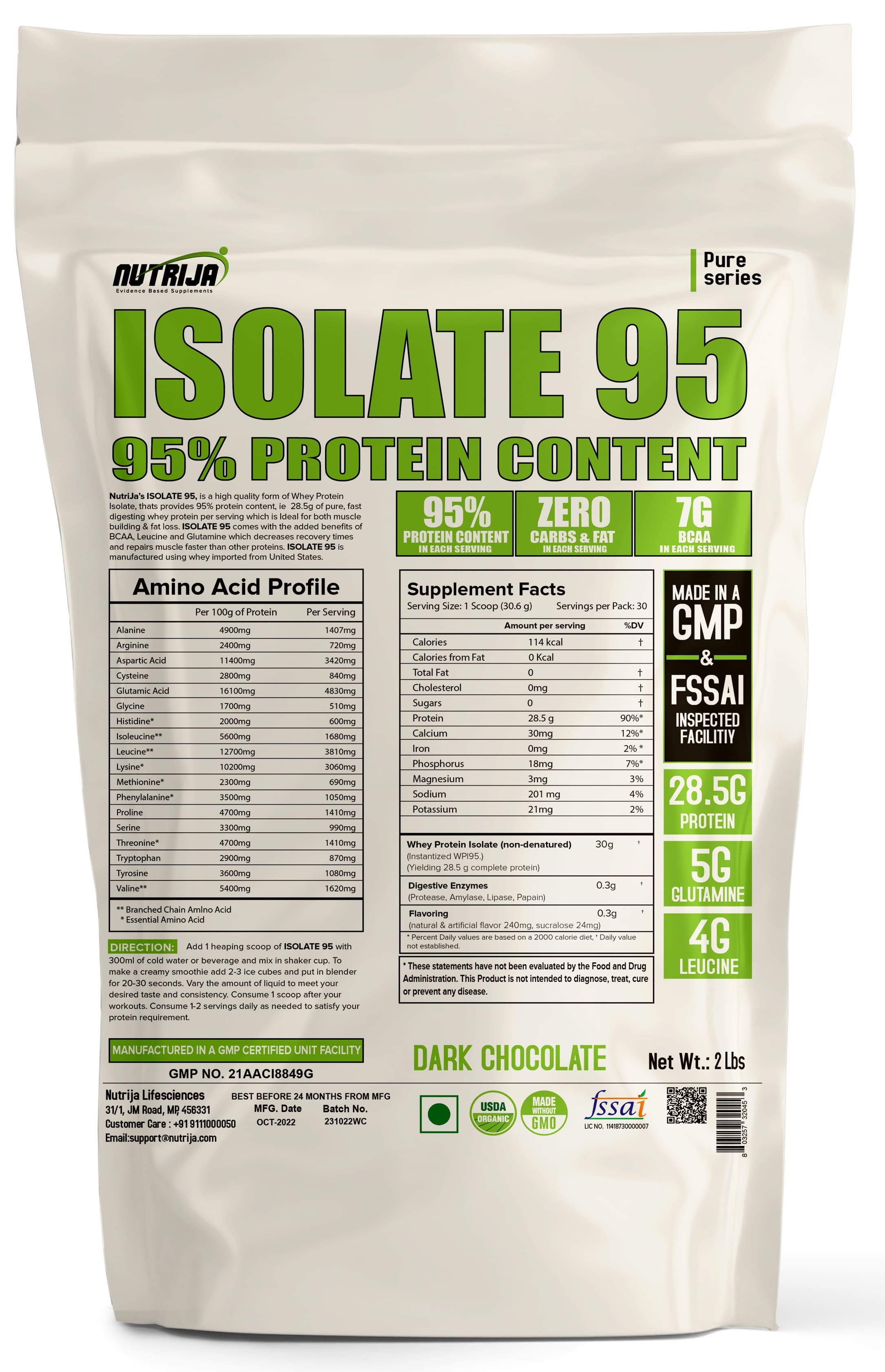 Buy Whey Protein Isolate 95% online in India | 95% Protein Content In ...