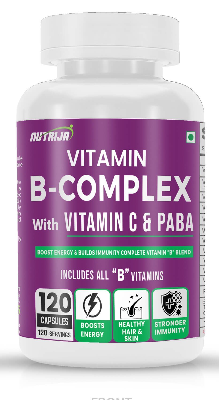 Buy Vitamin B Complex supplement 100% Natural & Vegan | B1, B2, B3, B4, B5, B6, B7, B8, B9, B12 ...