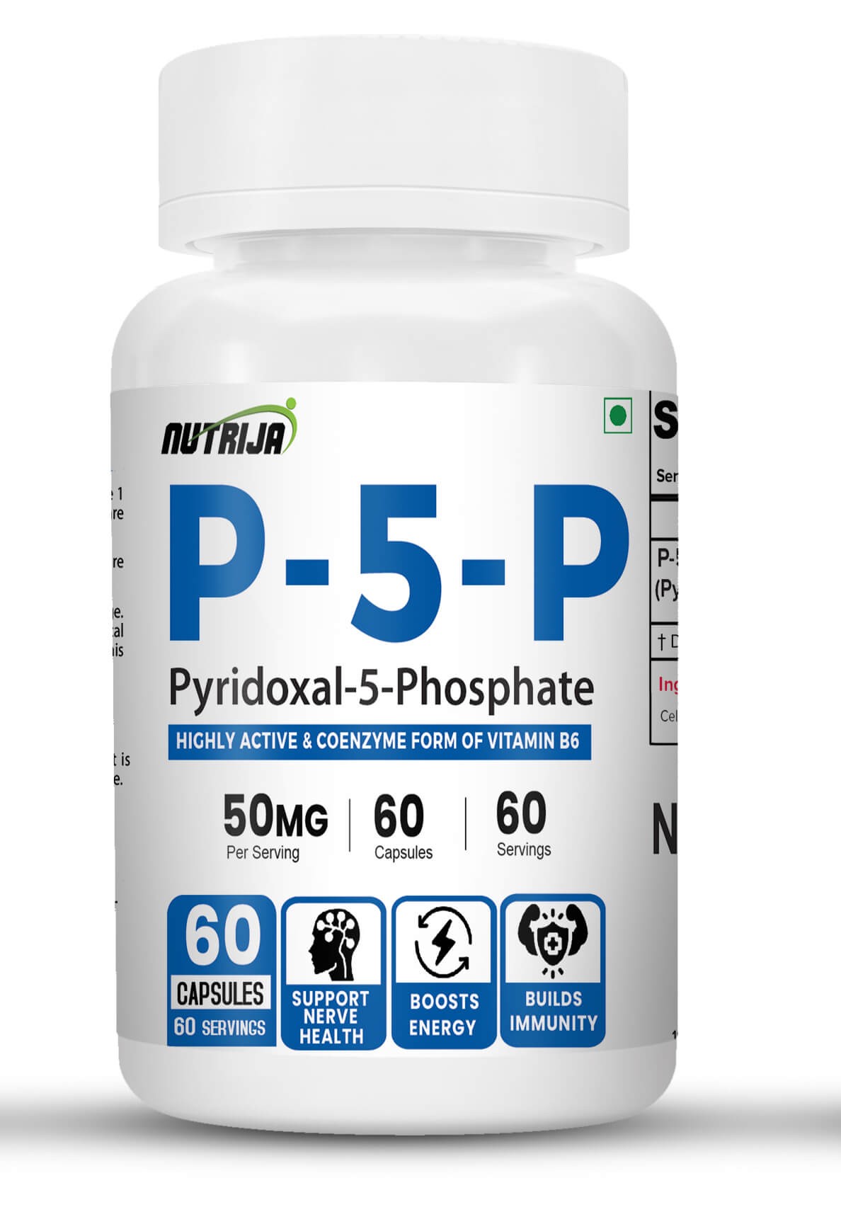 Buy P5P (Pyridoxal-5-Phosphate) 50mg – Highest Bioactive form of Vitamin B6 Supplement | Nervous ...