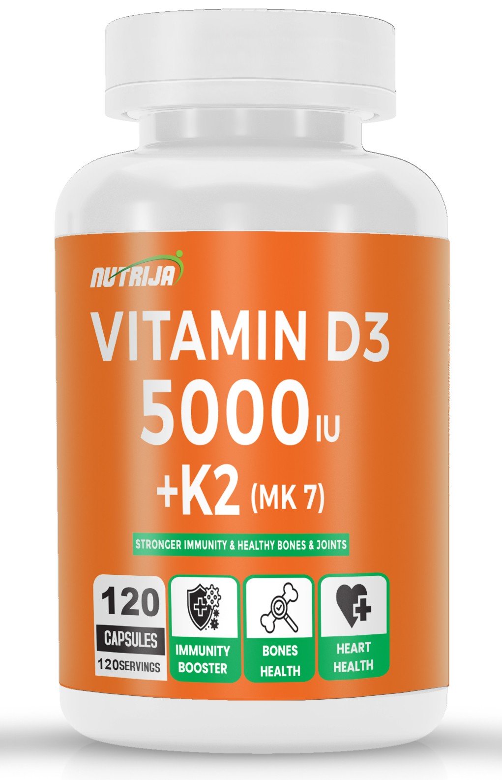 Buy Vitamin D3 K2 5000iu Supplements | Supports stronger Immunity, Heart, Muscle, & Bone Health ...