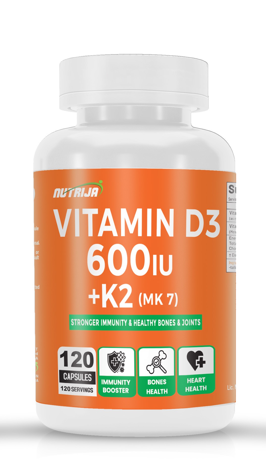 Buy Vitamin D3 K2 600iu Supplements | Supports stronger Immunity, Heart ...