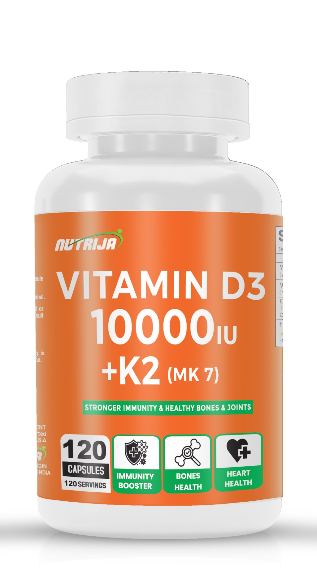 Buy Vitamin D3 K2 10000iu Supplements | Supports stronger Immunity, Heart, Muscle, & Bone Health ...