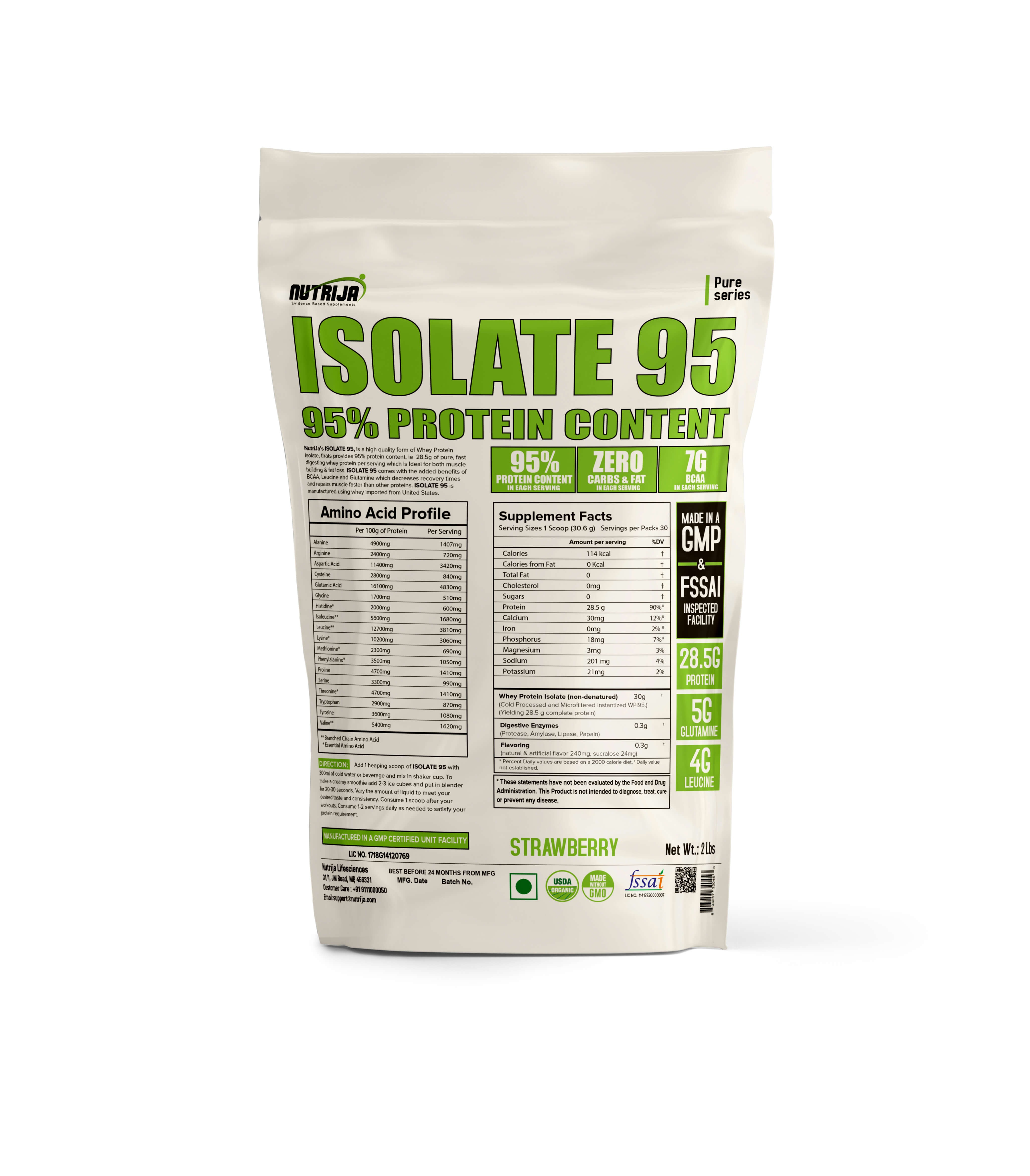 Buy Whey Protein Isolate 95% online in India | 95% Protein Content In ...