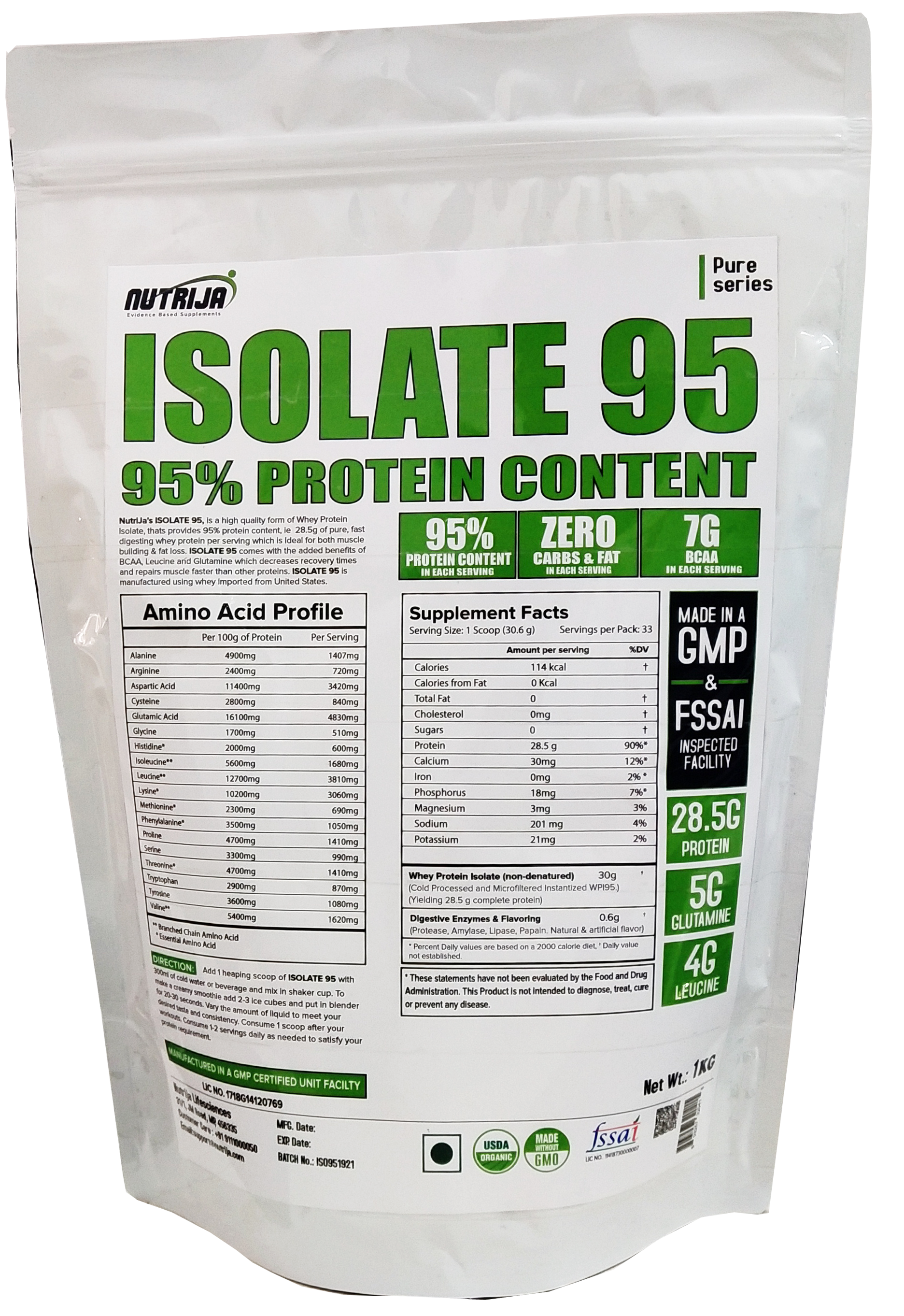 Buy Whey Protein Isolate 95% online in India | 95% Protein Content In ...