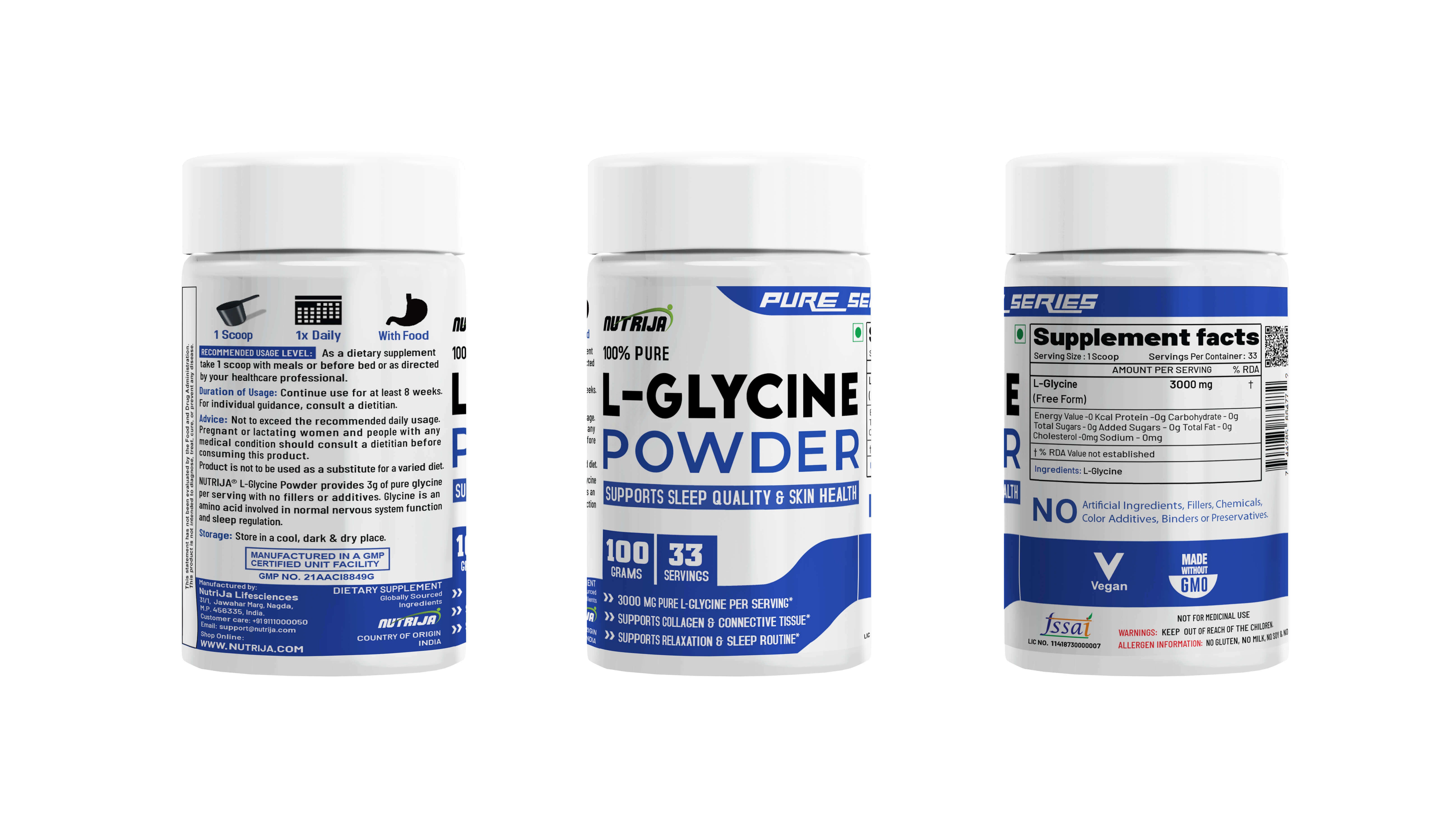 Buy L-Glycine Powder Supplement in India | 3000mg Per Serving Glycine ...