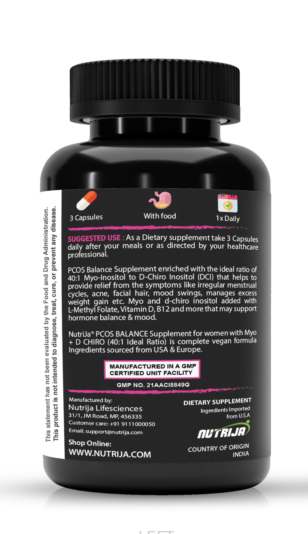 Buy PCOS Supplement - 40:1 Ratio 2000mg Myo-Inositol to 50mg D-Chiro ...
