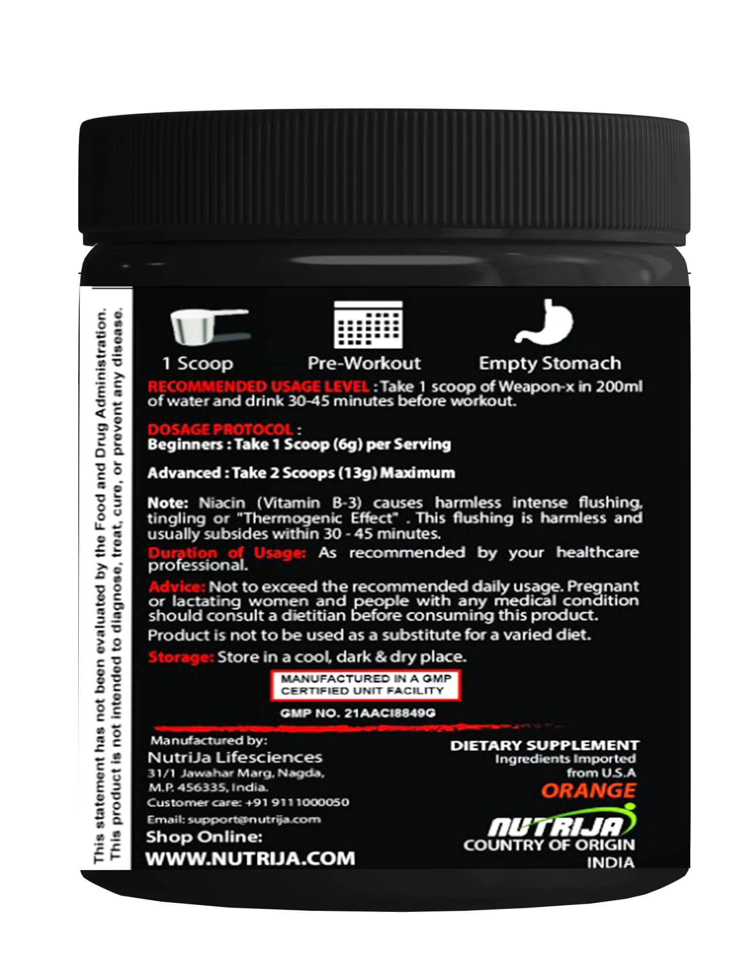 Buy Weapon-X Pre-Workout Supplement with Beta Alanine,3 Best forms of ...