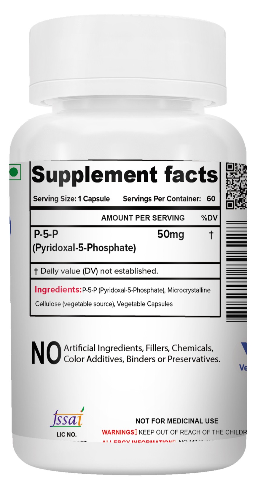 Buy P5P (Pyridoxal-5-Phosphate) 50mg – Highest Bioactive form of Vitamin B6 Supplement | Nervous ...