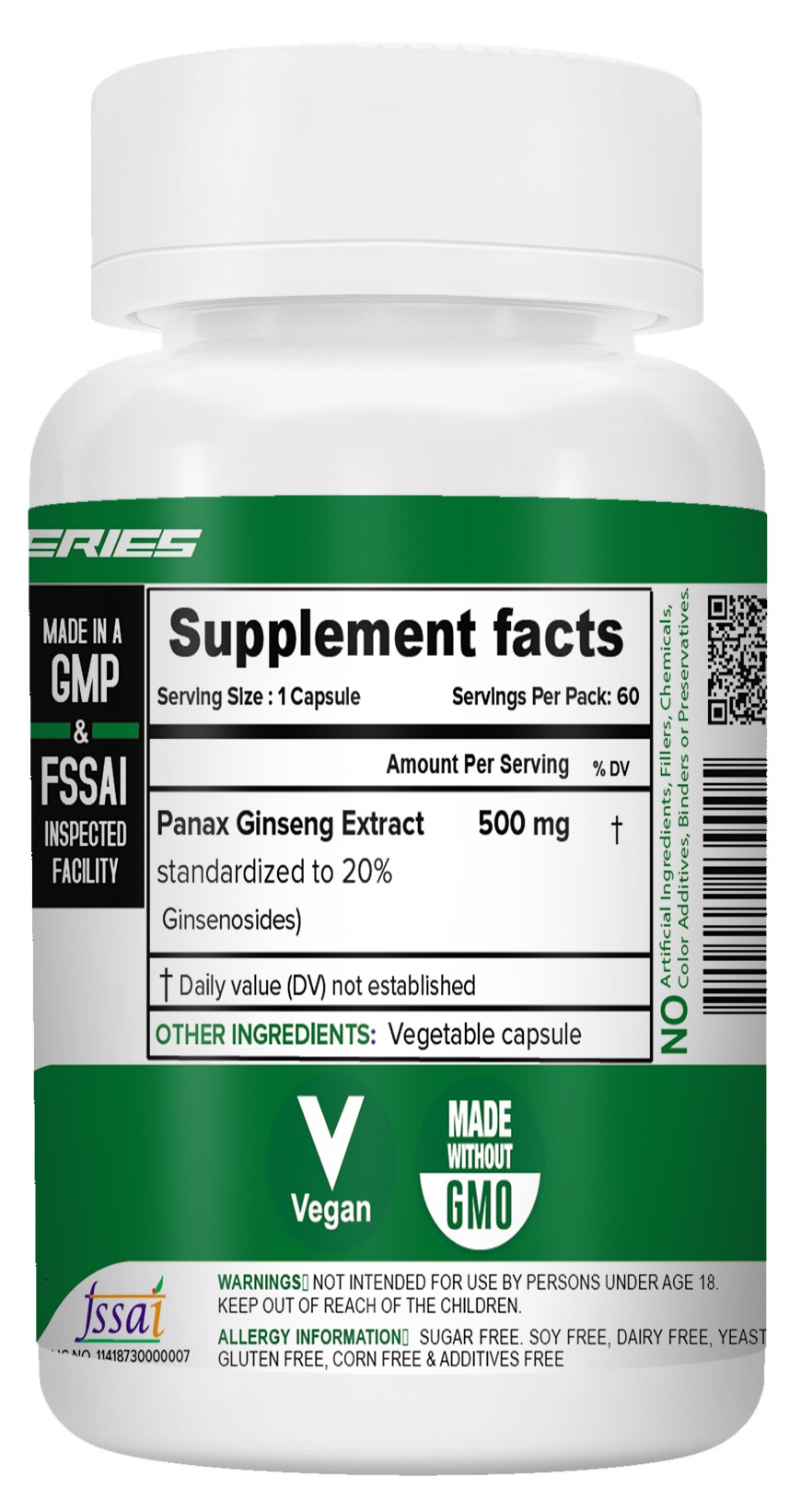 Buy Panax Ginseng Extract Capsules in India | NutriJa™ Supplement Store