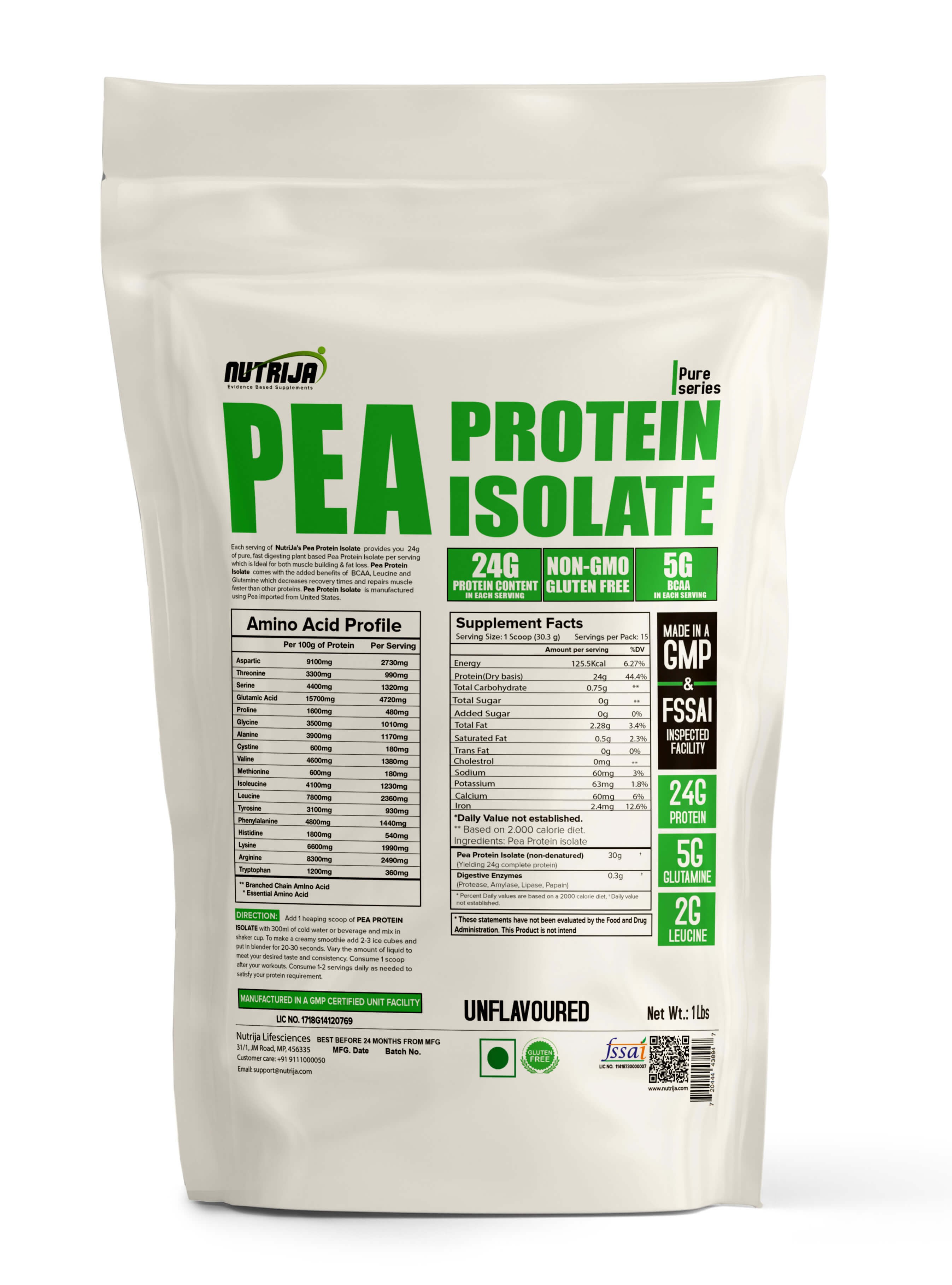 Buy Pea Protein Isolate 85% with Natural Digestive Enzymes | 100% Vegan ...