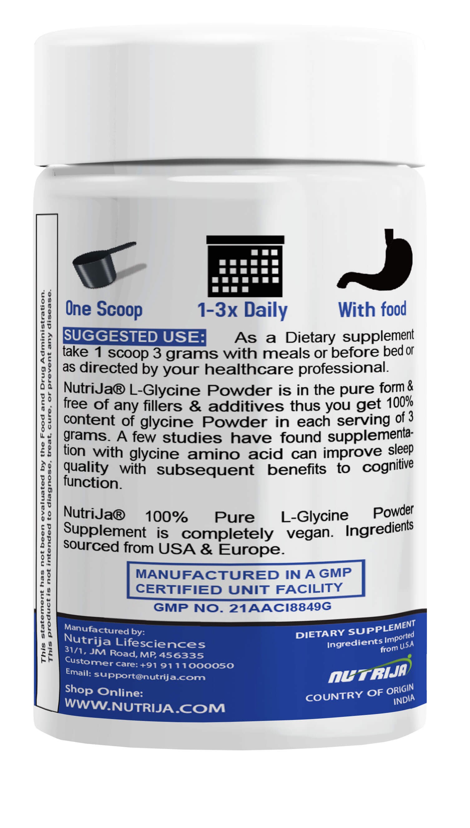 Buy L-Glycine Powder Supplement in India | 3000mg Per Serving Glycine ...