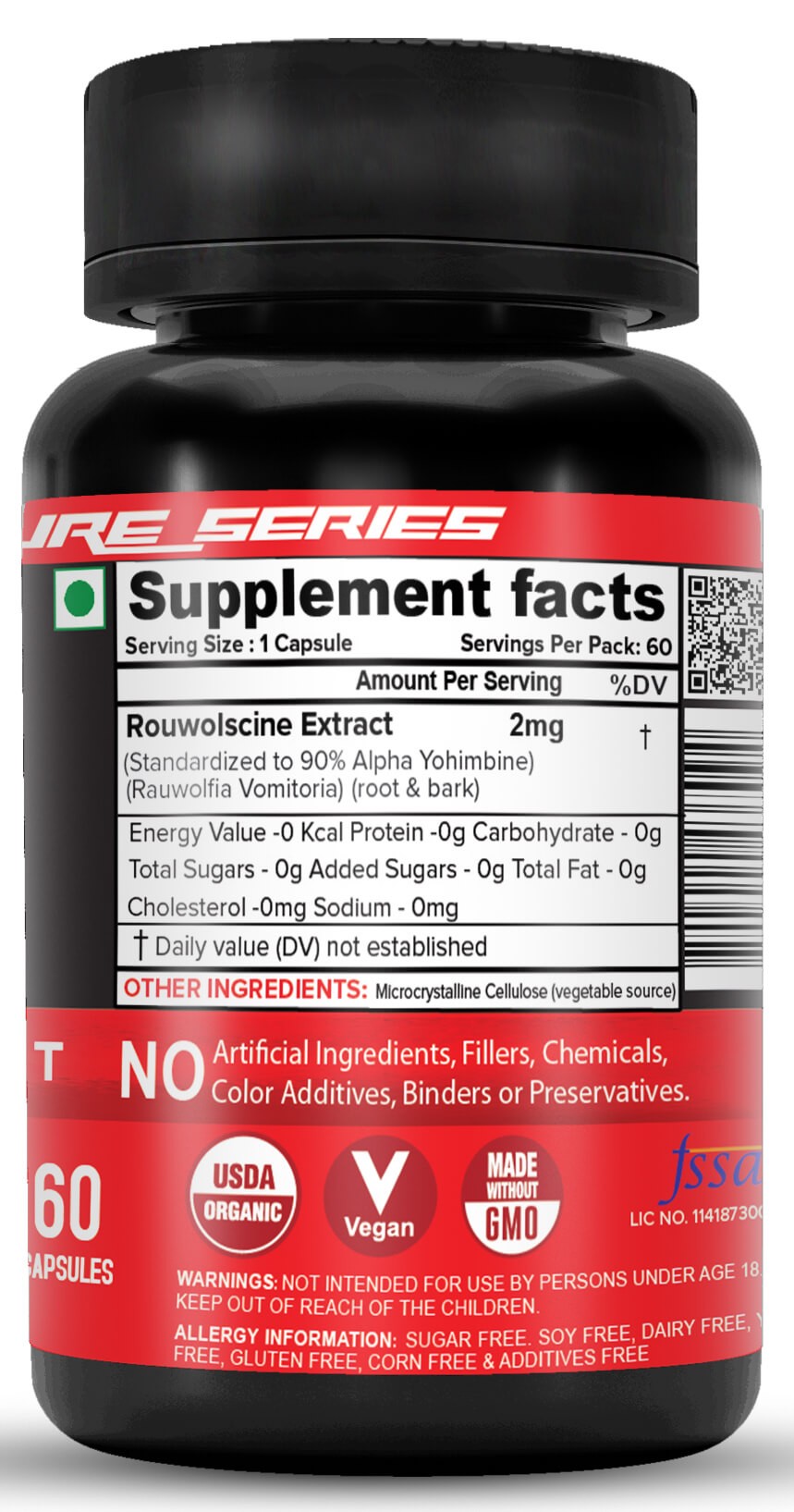 Buy Rauwolscine Alpha Yohimbine 2mg Capsule Supplement Highly