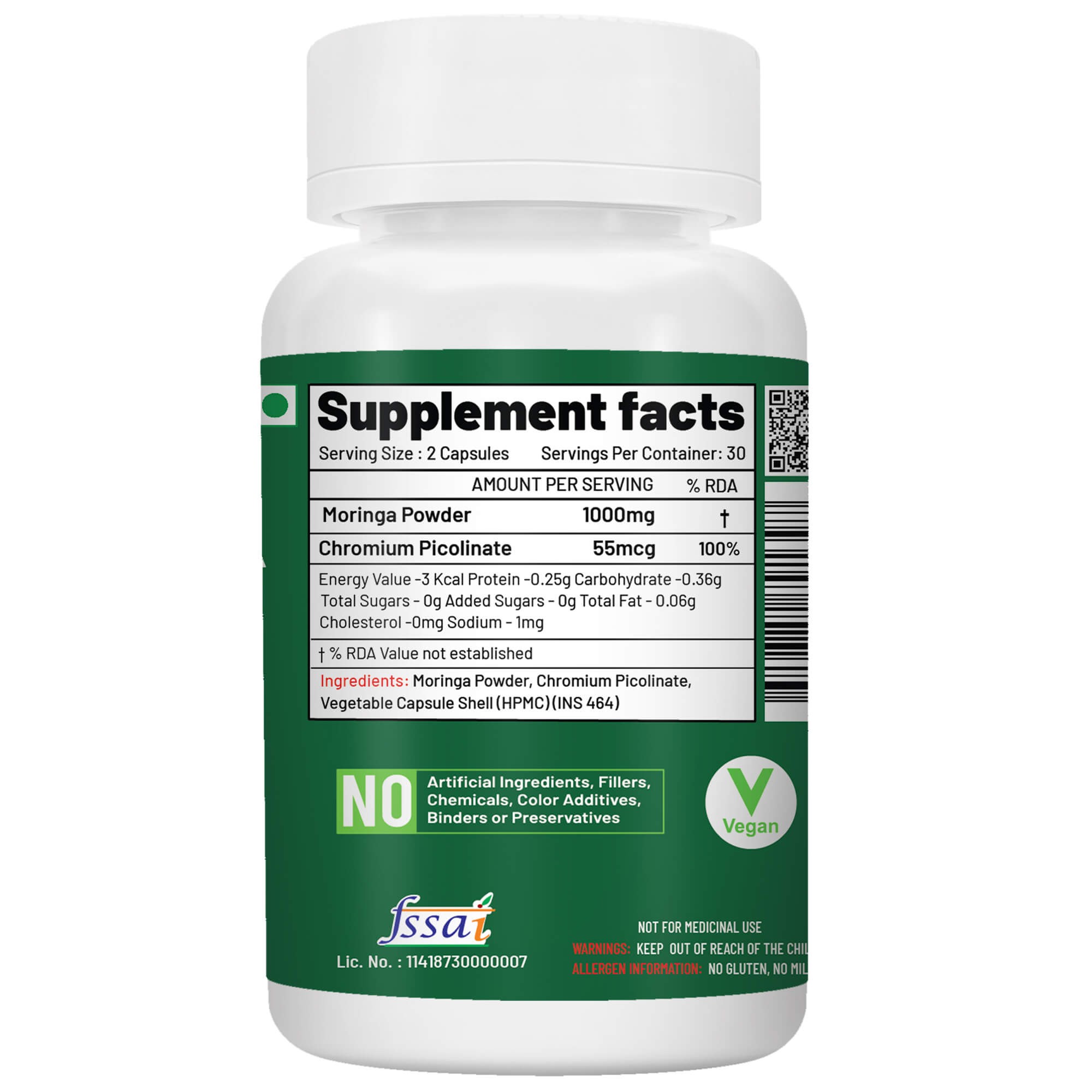 Buy Moringa 1000mg Capsules |100% Plant Based, Super Food Supplement ...