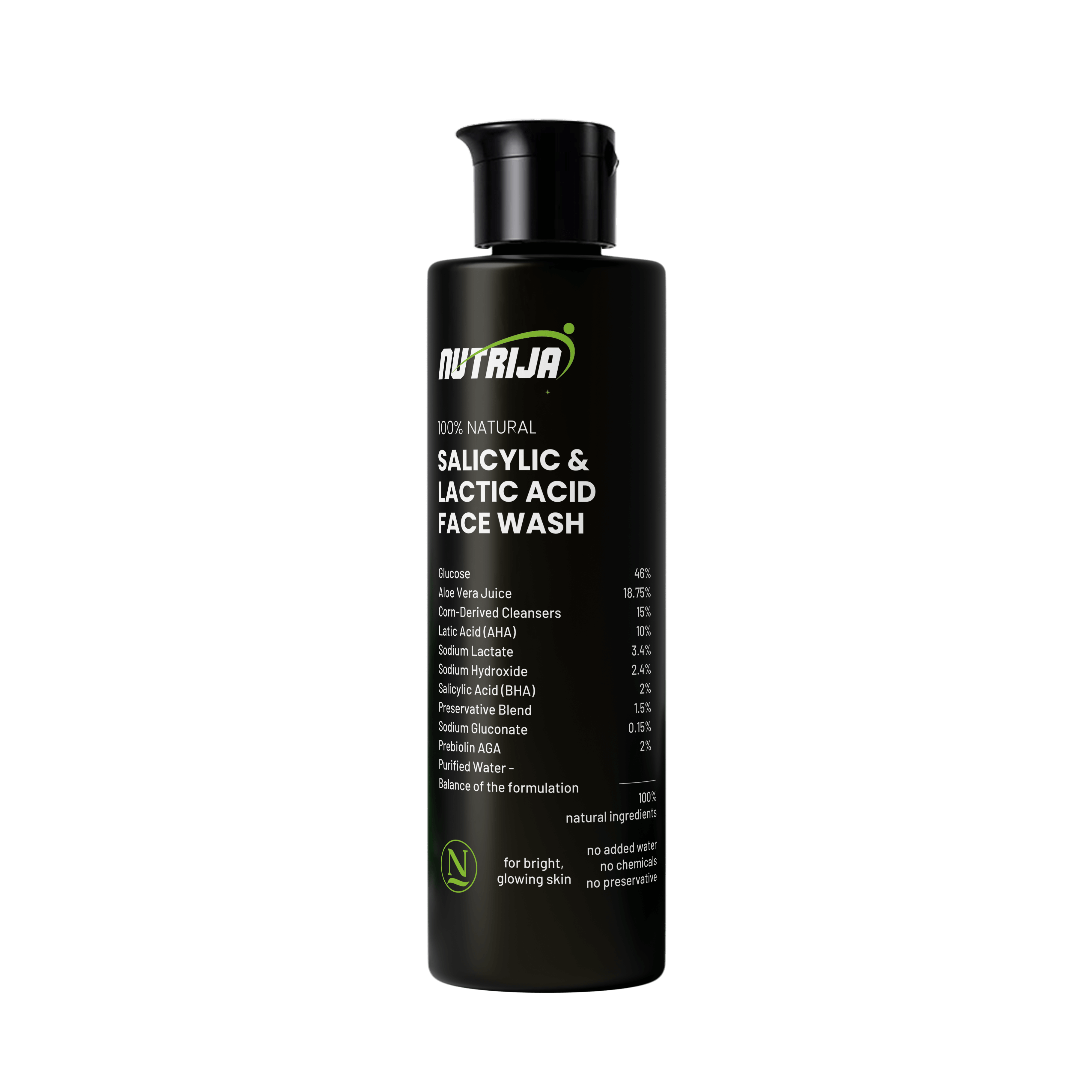 Buy NutriJa ® 2% Salicylic & Lactic Acid Face Wash | 2% AHA + BHA ...