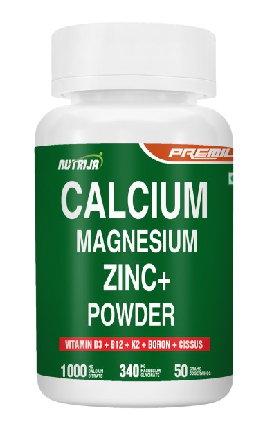 Buy Calcium Magnesium Zinc+ Powder with D3, K2, B12, Boron, Cissus ...